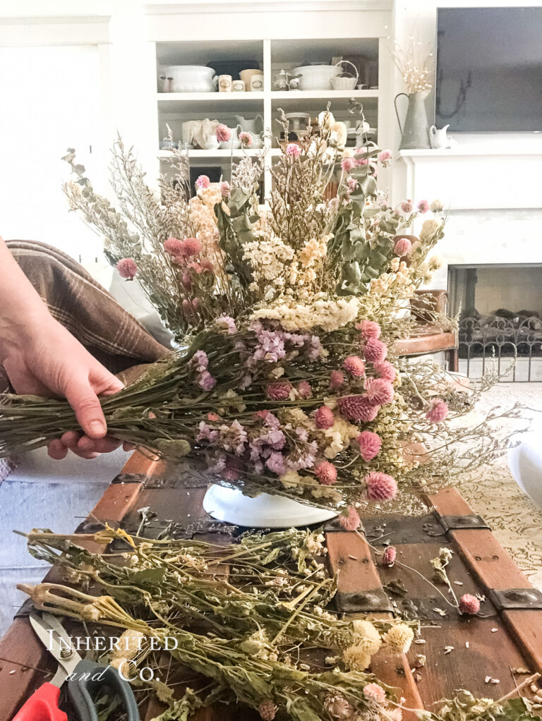 Making a Dried Flower Arrangement | Inherited and Co.