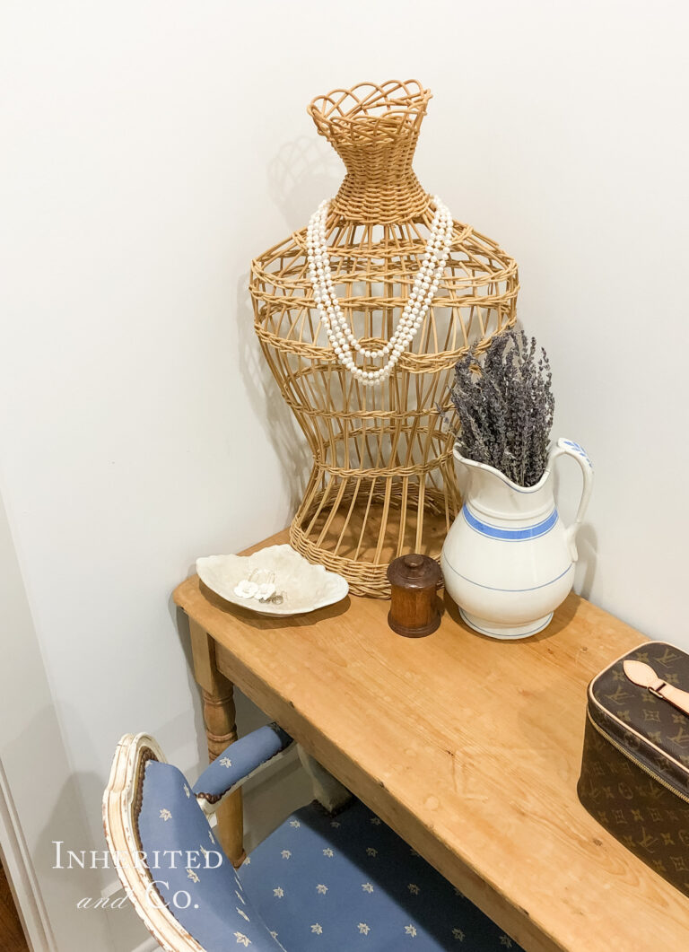 Two Modern Uses For A Vintage Wicker Mannequin | Inherited and Co.