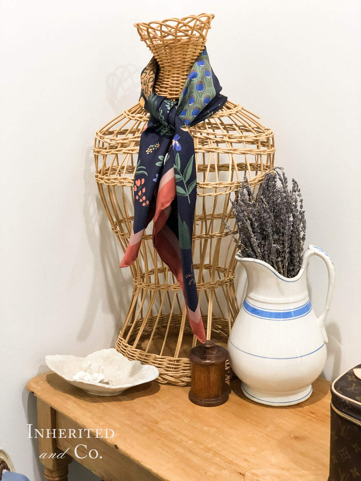 Two Modern Uses For A Vintage Wicker Mannequin | Inherited and Co.