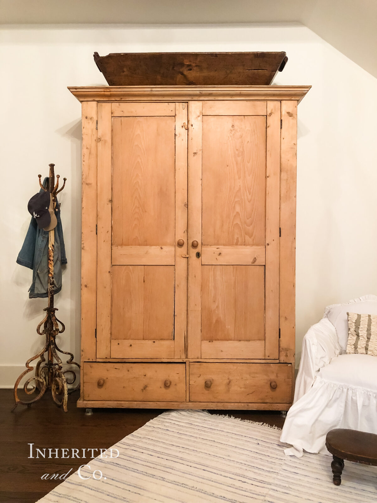 A Look Inside of My Antique English Pine Armoire | Inherited and Co.